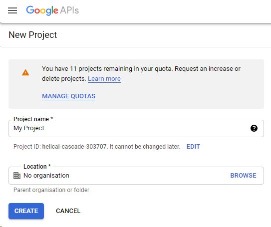 How to create a Google API Key for Google Sheets